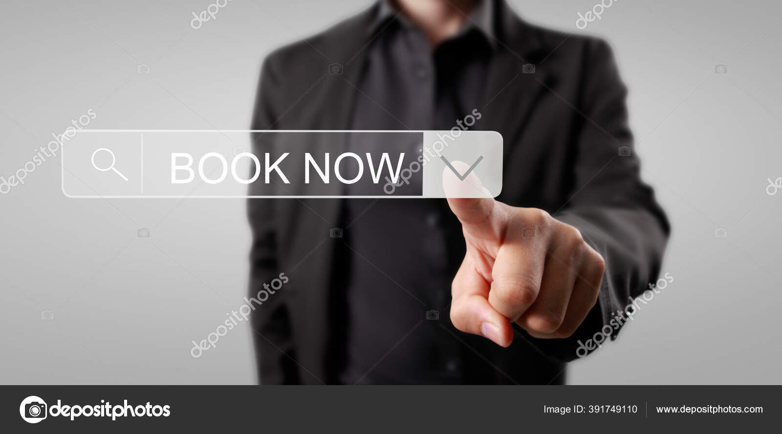 Hands Touching Button Screen Interface Global Connection Customer ...