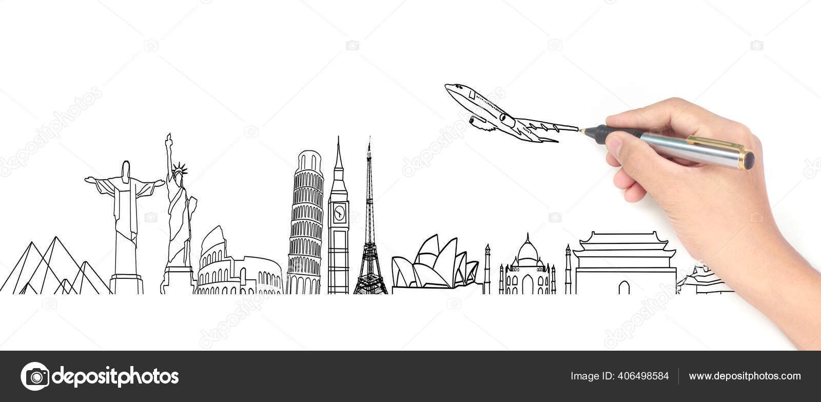 Hand Ready Drawing Travel — Stock Photo © violetkaipa #406498584