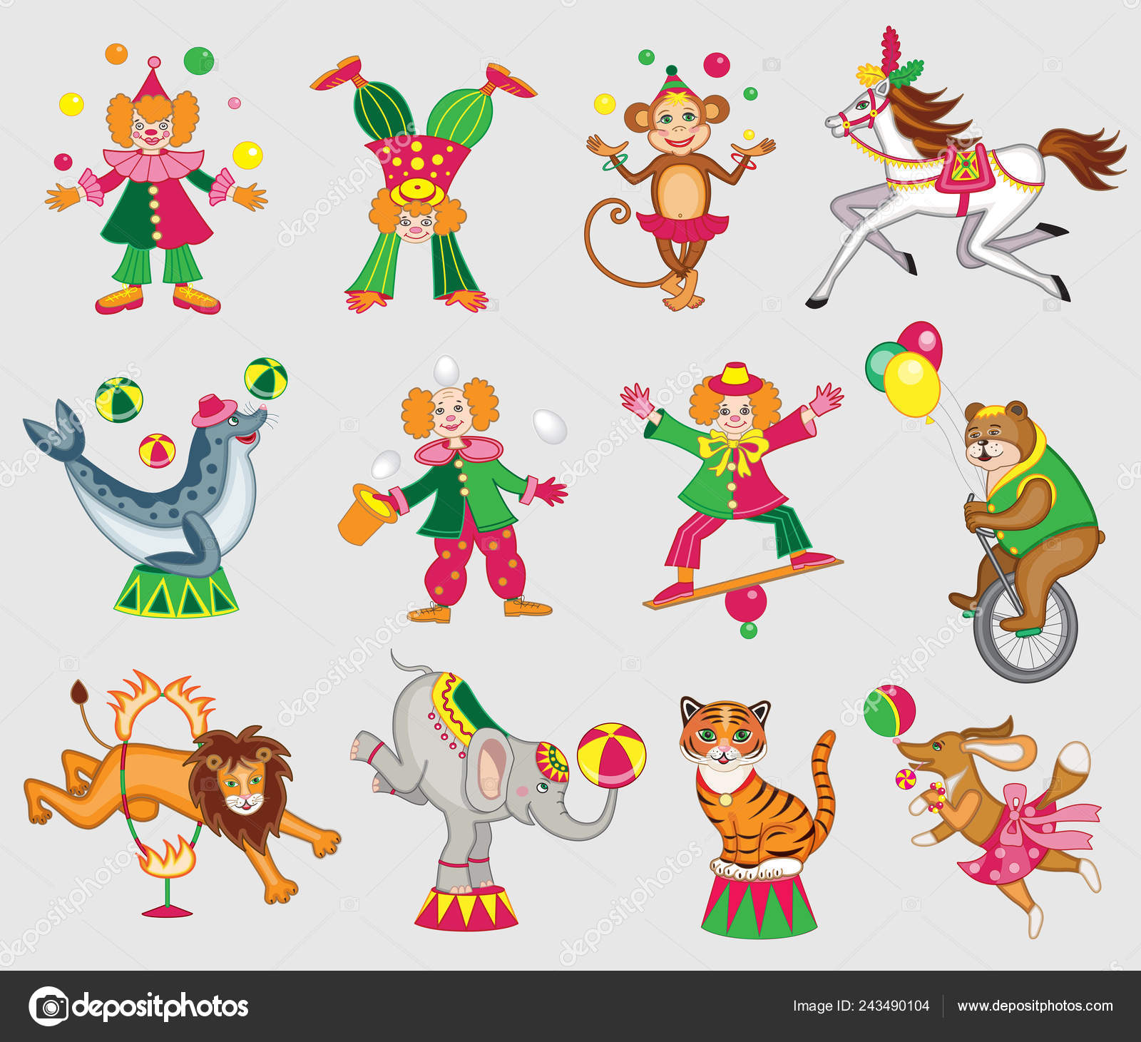 Cartoon Circus Animals