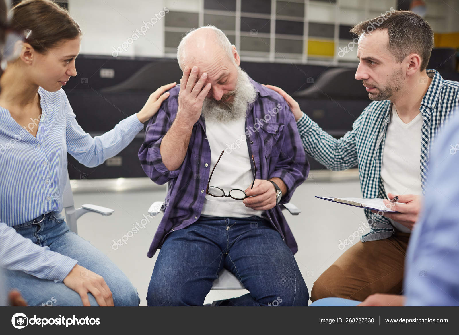 Two People Crying Together