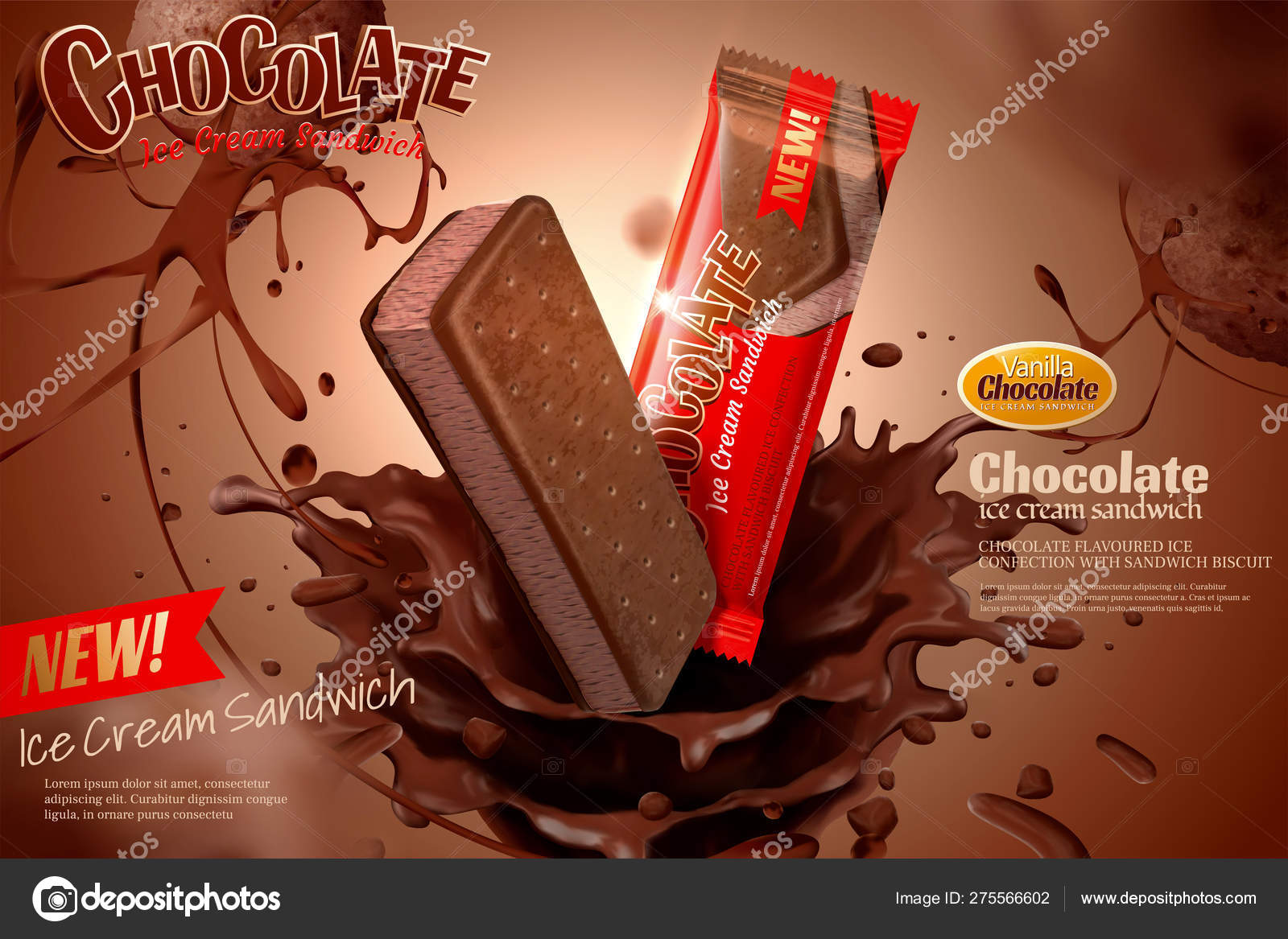 Chocolate ice cream ads Stock Vector by ©kchungtw 275566602
