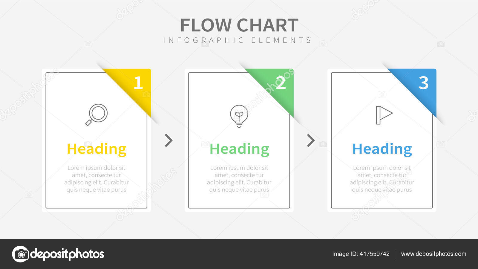 Vector Infographic Label Design Icons Three Options Steps Flow Chart ...
