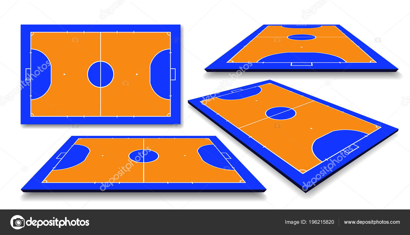 Futsal Court Field Top Perspective View Vector Illustration Stock ...