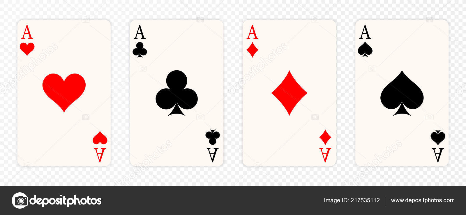 Conjunto Cuatro Ases Jugando Palos Cartas Ganando Mano Póquer Conjunto ...