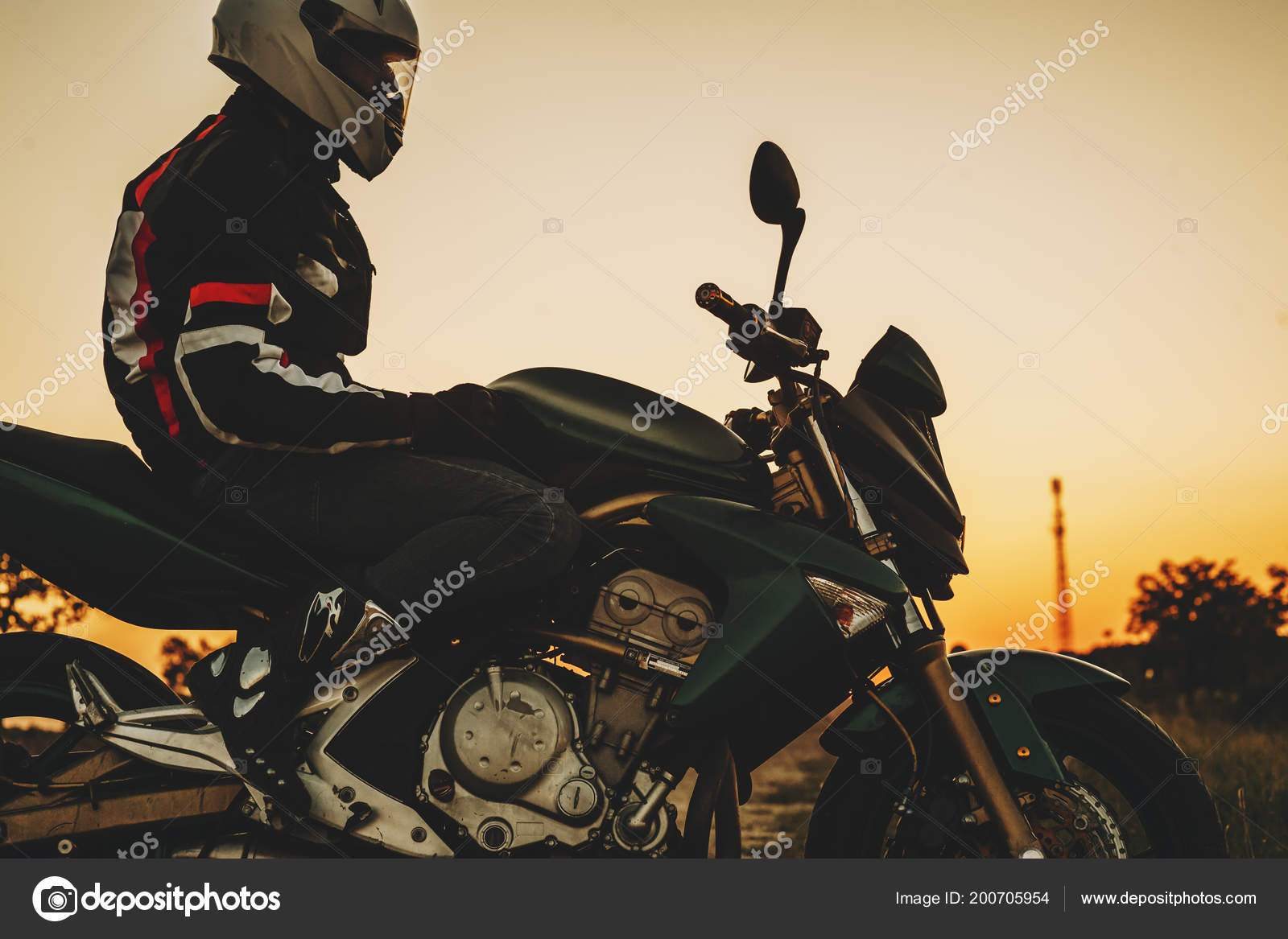 Motorbike Riding Side View