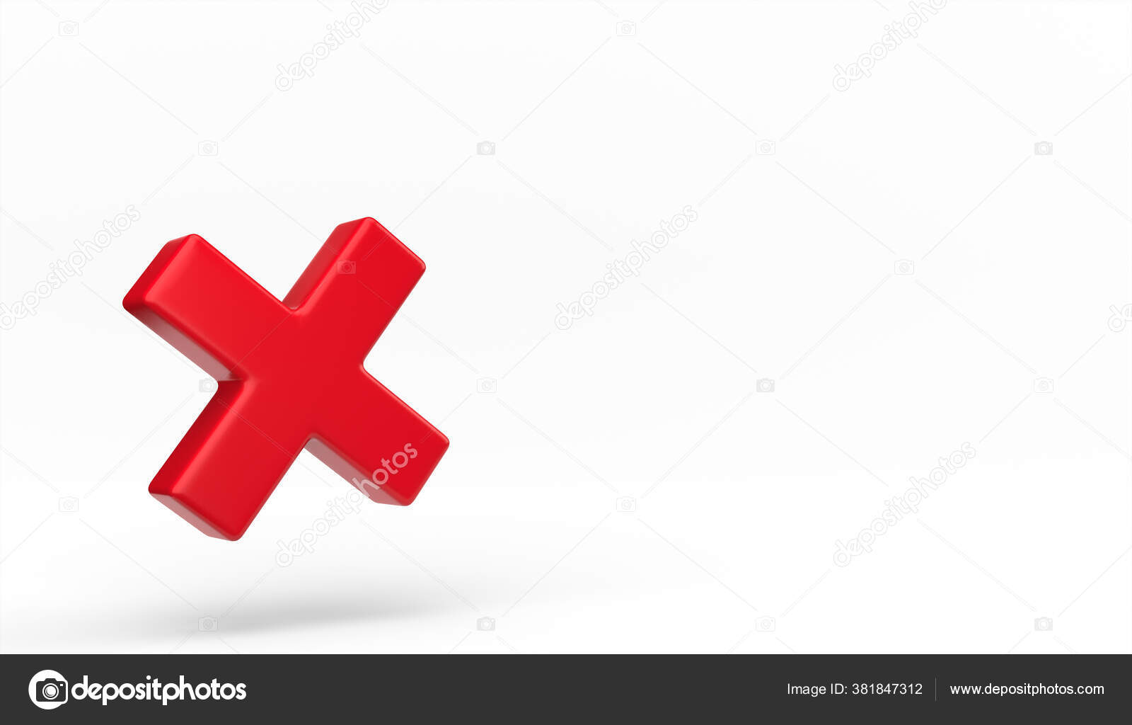 Símbolo Cruz Incorrecto Aislado Representación Cruz Roja Símbolo ...