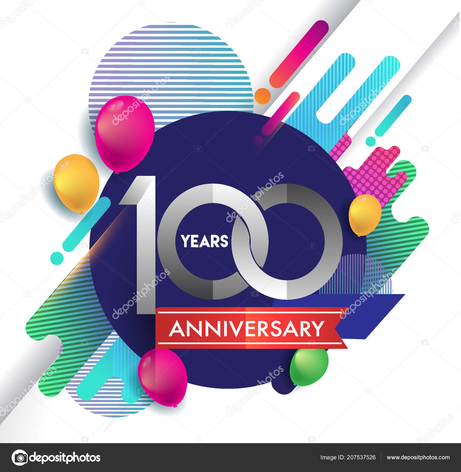 100 Years Anniversary Logo Colorful Abstract Background Vector Design ...