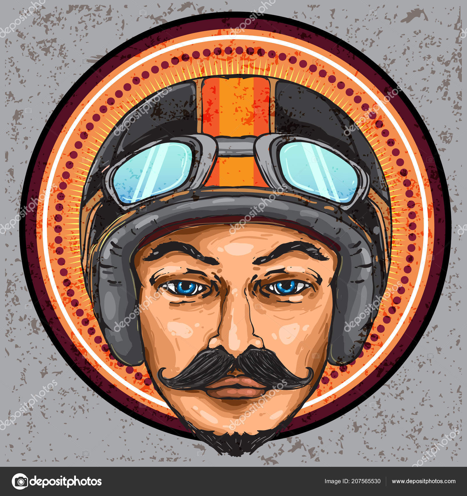 Vintage Motorcycle Helmet Vector