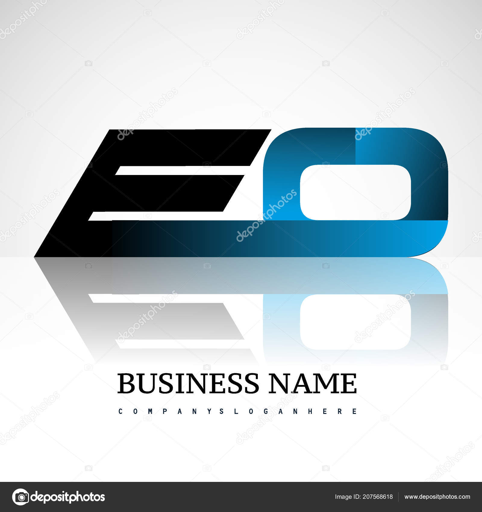 Initial Letters Uppercase Modern Simple Logo Linked Green Black Colored ...