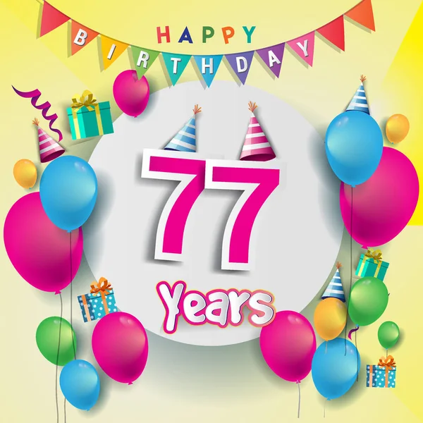 77 anniversary logo imágenes de stock de arte vectorial | Depositphotos