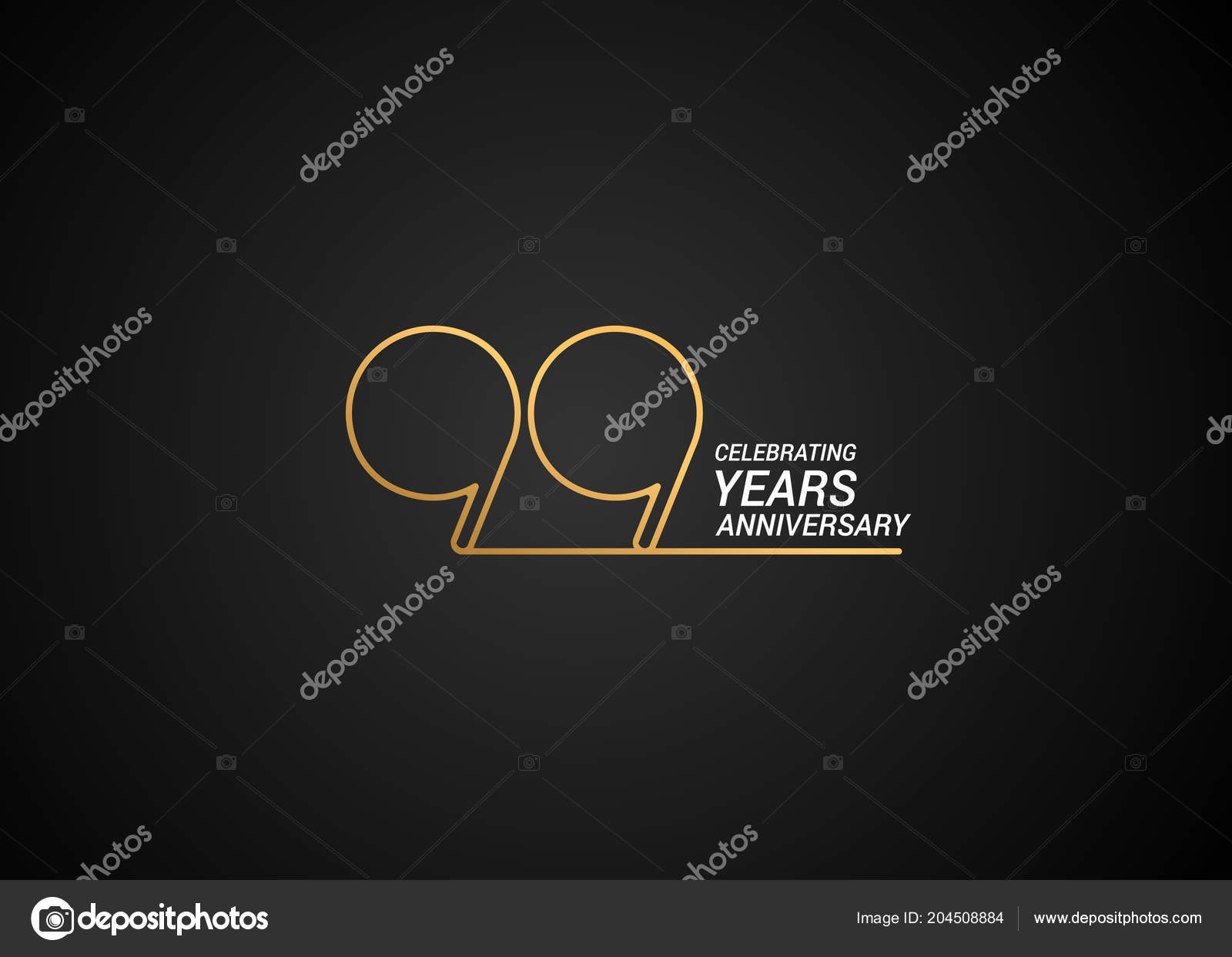 Celebrating Years Anniversary Golden Symbol Black Background Vector ...
