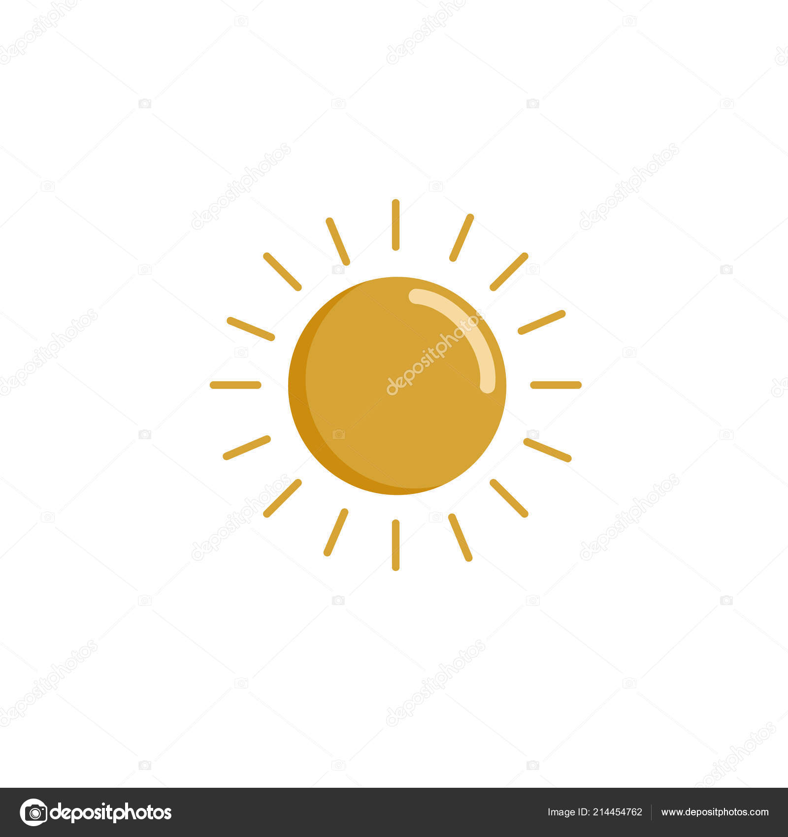 Vector Simple Drawing Sun Icon Sun Flat Design Summer Symbol Stock ...