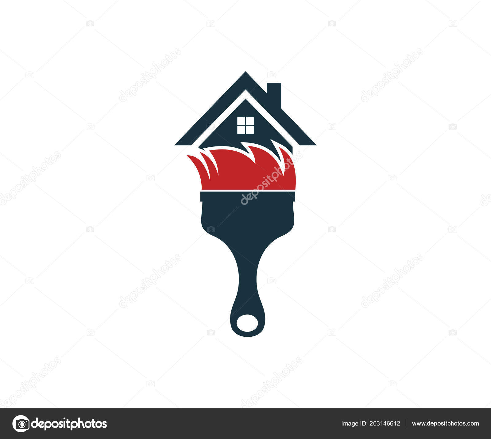 Colorful House Painting Service Vector Icon Logo Design Template ...