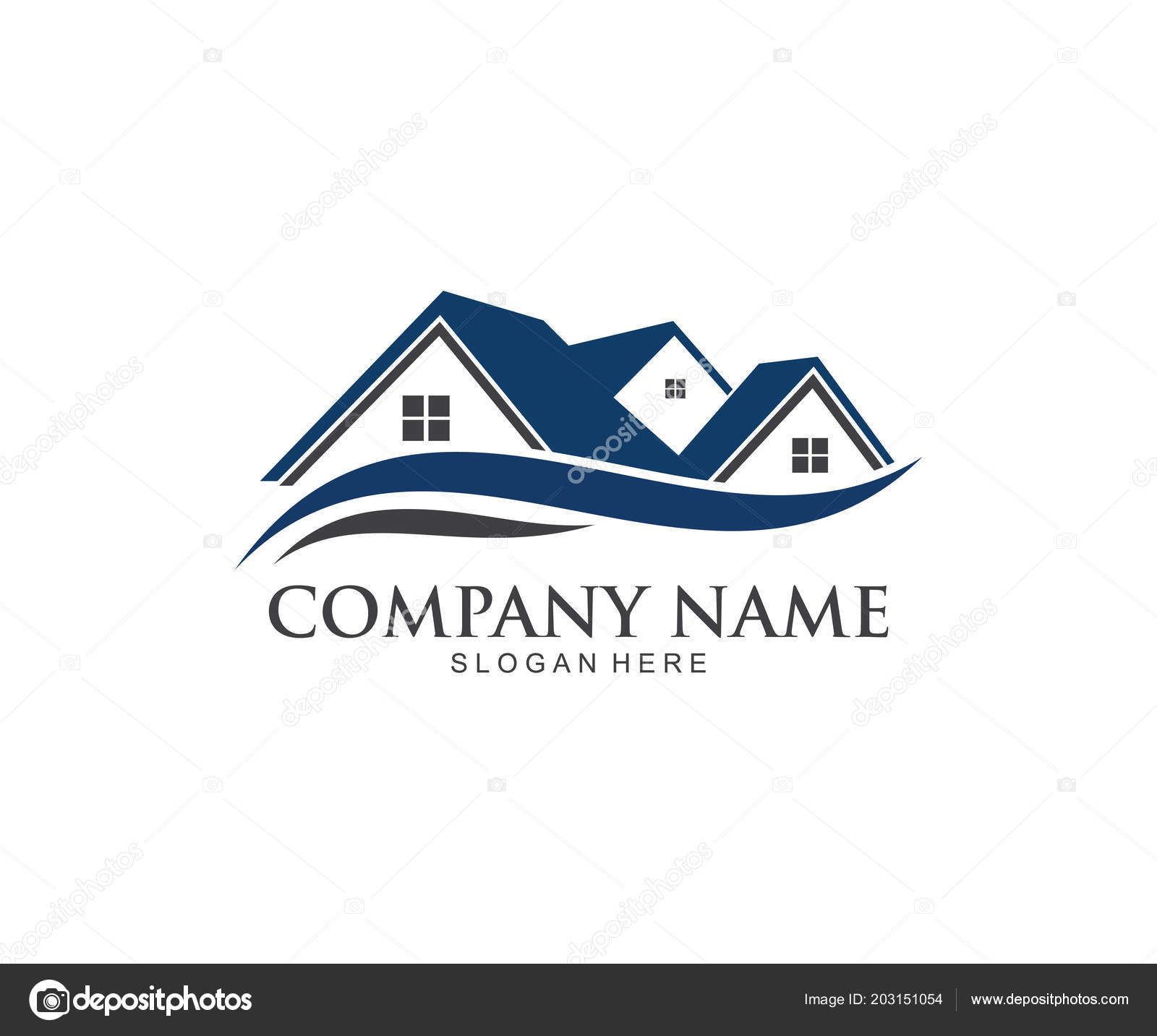 Templat Desain Logo Rumah Dari Ikon Vektor Estate Vektor Stok oleh ...