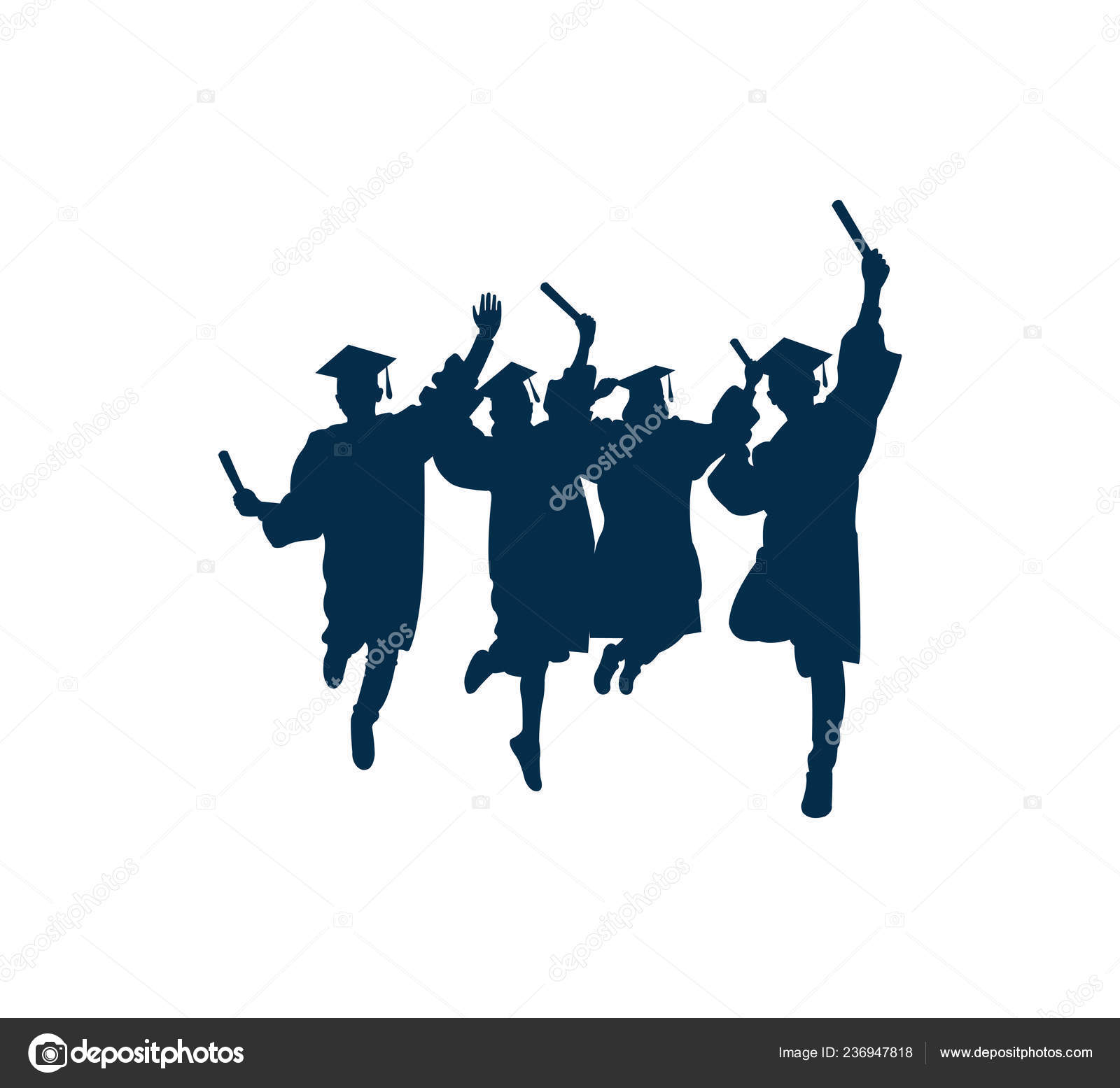 Jumping Graduate Silhouette