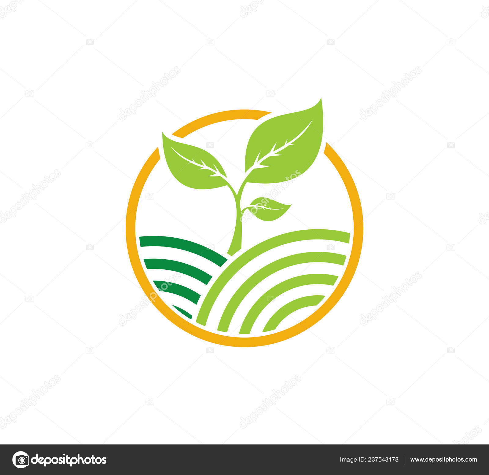Agriculture Science Technology Organic Plant Vector Icon Logo Design ...