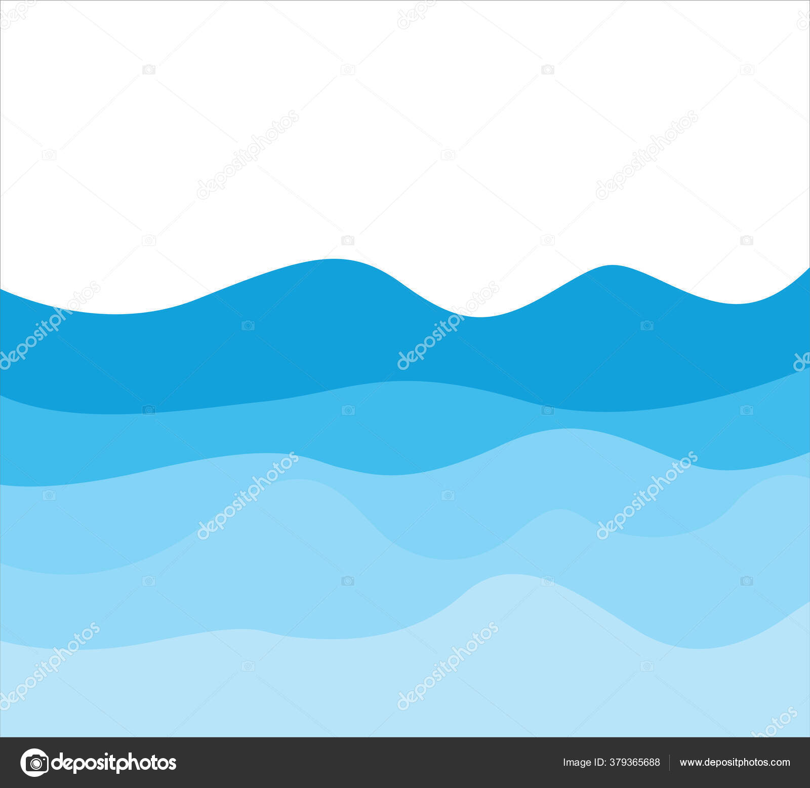 Deep Blue Ocean Water Wave Theme Vector Background Template Stock ...