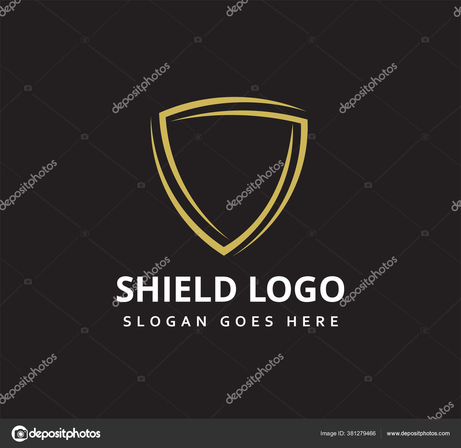 Simple Loop Triangle Shield Vector Icon Logo Design Template Security ...