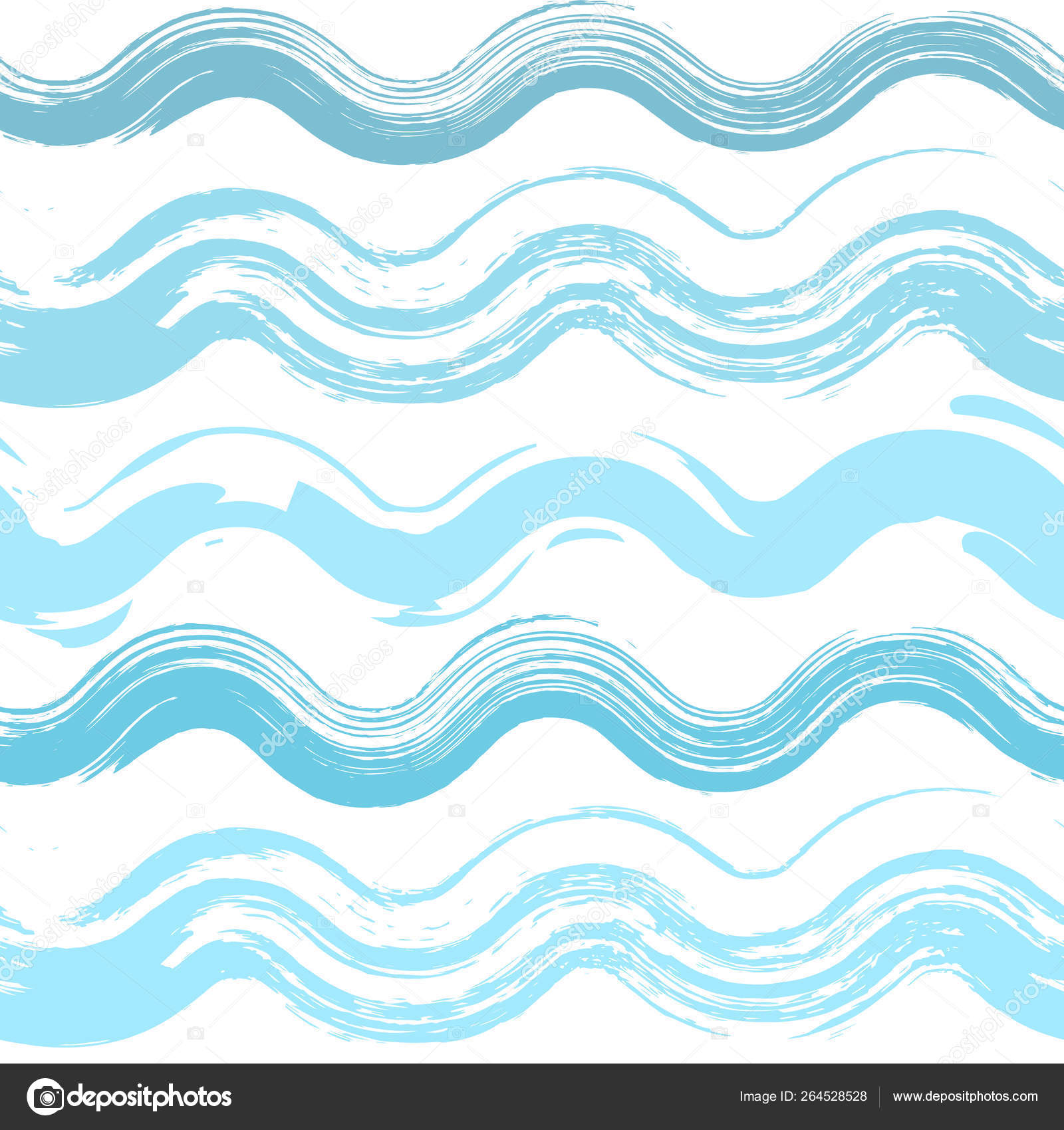 Hand drawn waves seamless pattern Stock Vector by ©Kirucha 264528528