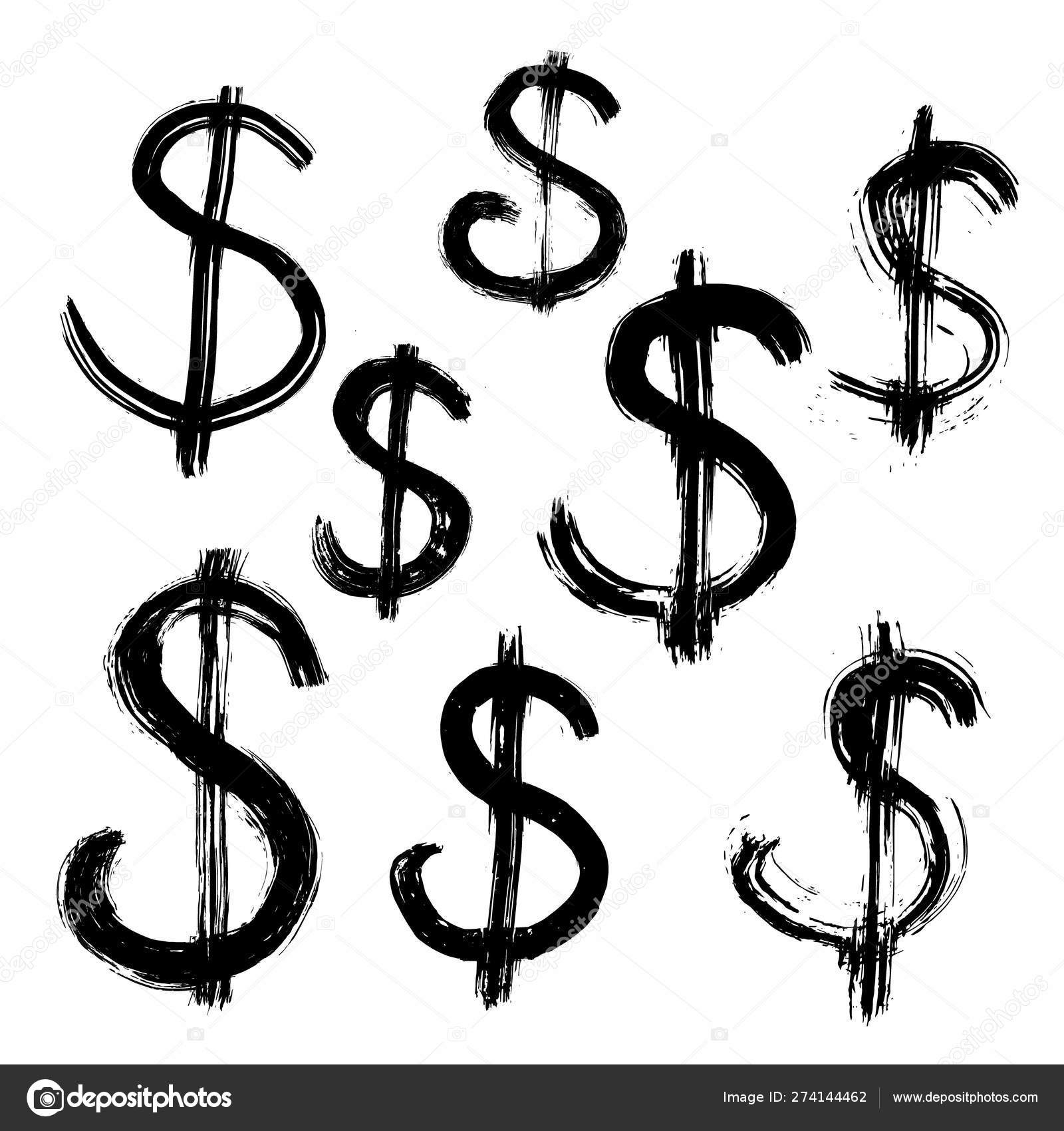 Set of ink drawn dollar symbols — Stock Vector © Kirucha #274144462