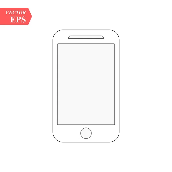 Smartphone icon in the style flat design on the green background ...