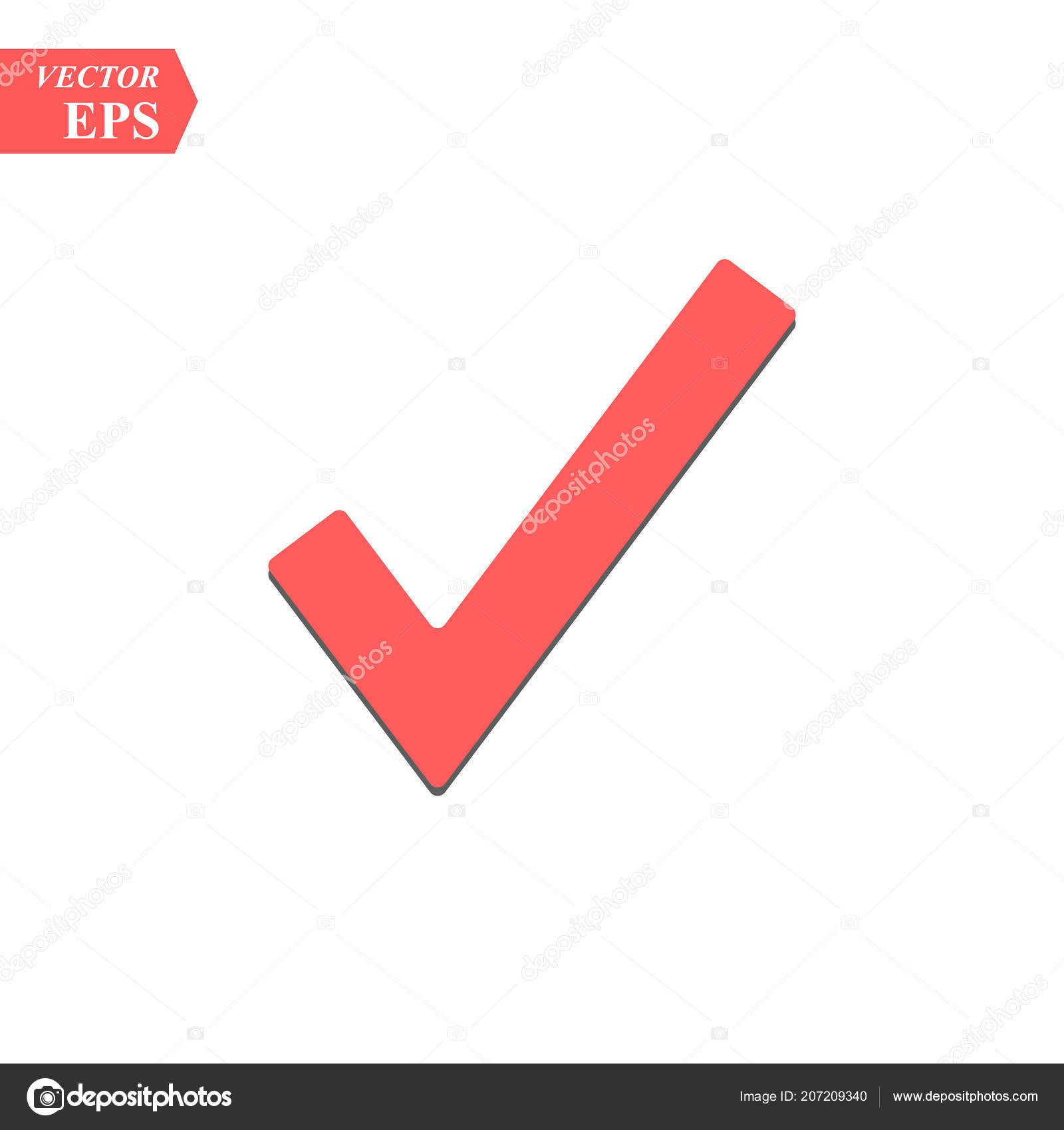 Röd Bockmarkering Markera Symbolen Röd Färg Vektorillustration Eps10 ...