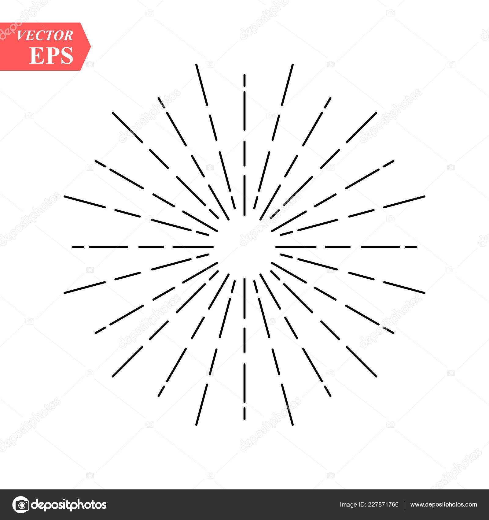 Sun burst, star burst sunshine. Radiating from the center of thin beams ...