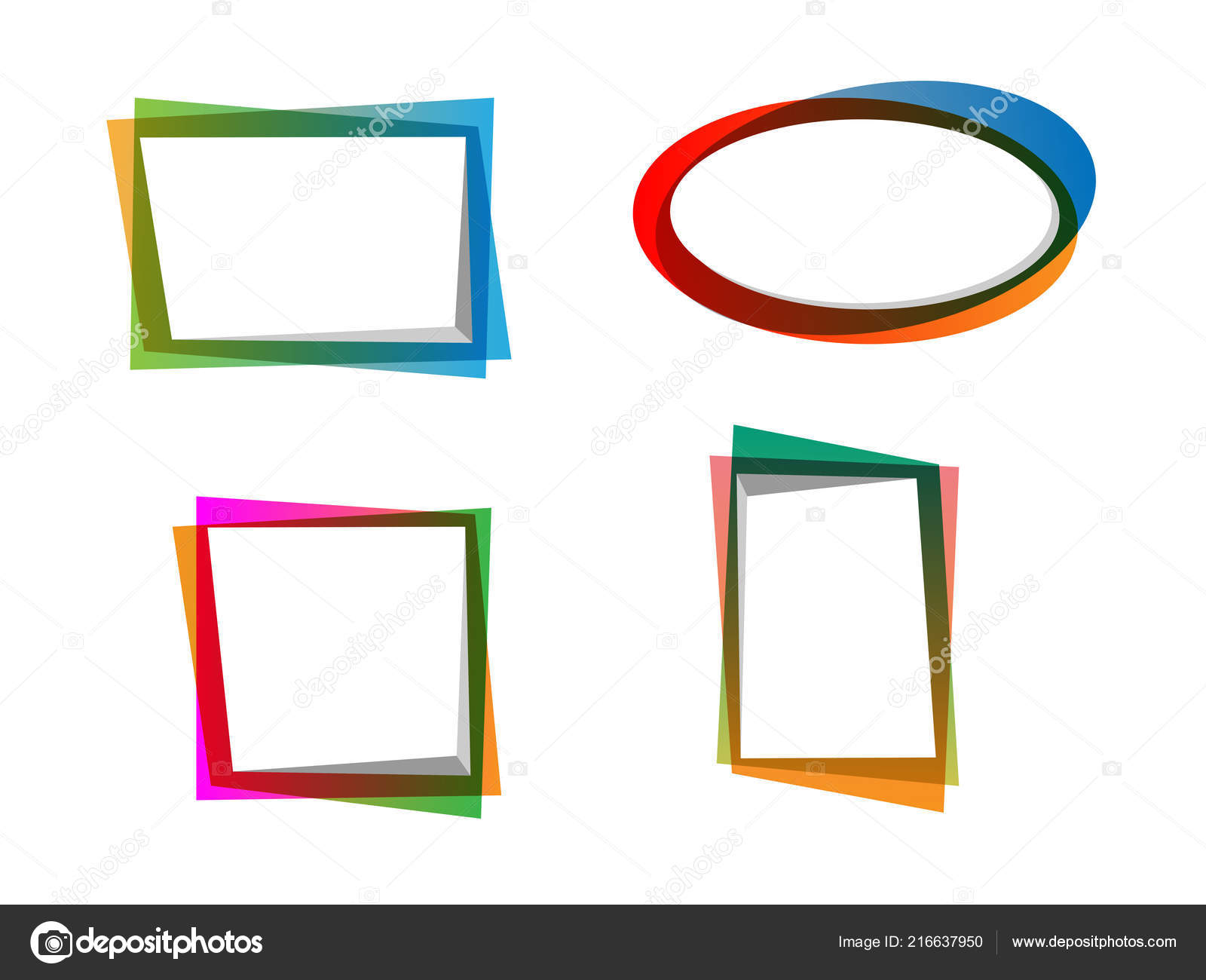 Set Vector Colorful Gradient Frames Rectangle Oval — Stock Vector ... Set Vector Colorful Gradient Frames Rectangle Oval — Stock Vector ...