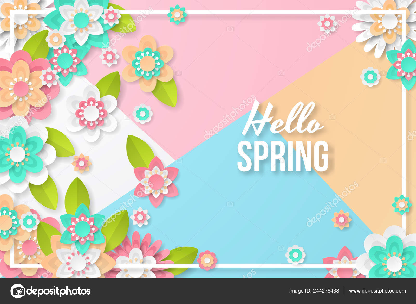 Spring Background Beautiful Colorful Flower Can Used Template Banners ...