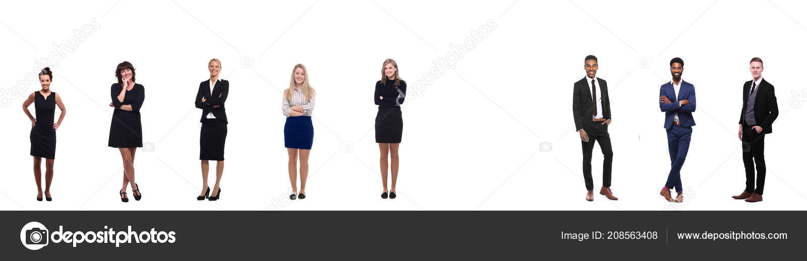 Set Multi Ethnic People Posing White Background Stock Photo by ©Djomas ...