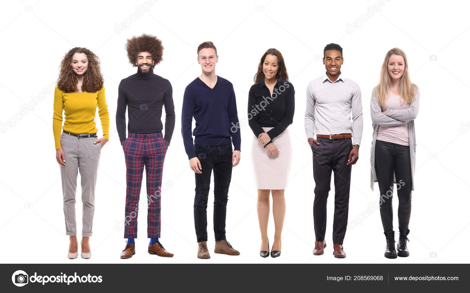 Set Multi Ethnic People Posing White Background Stock Photo by ©Djomas ...