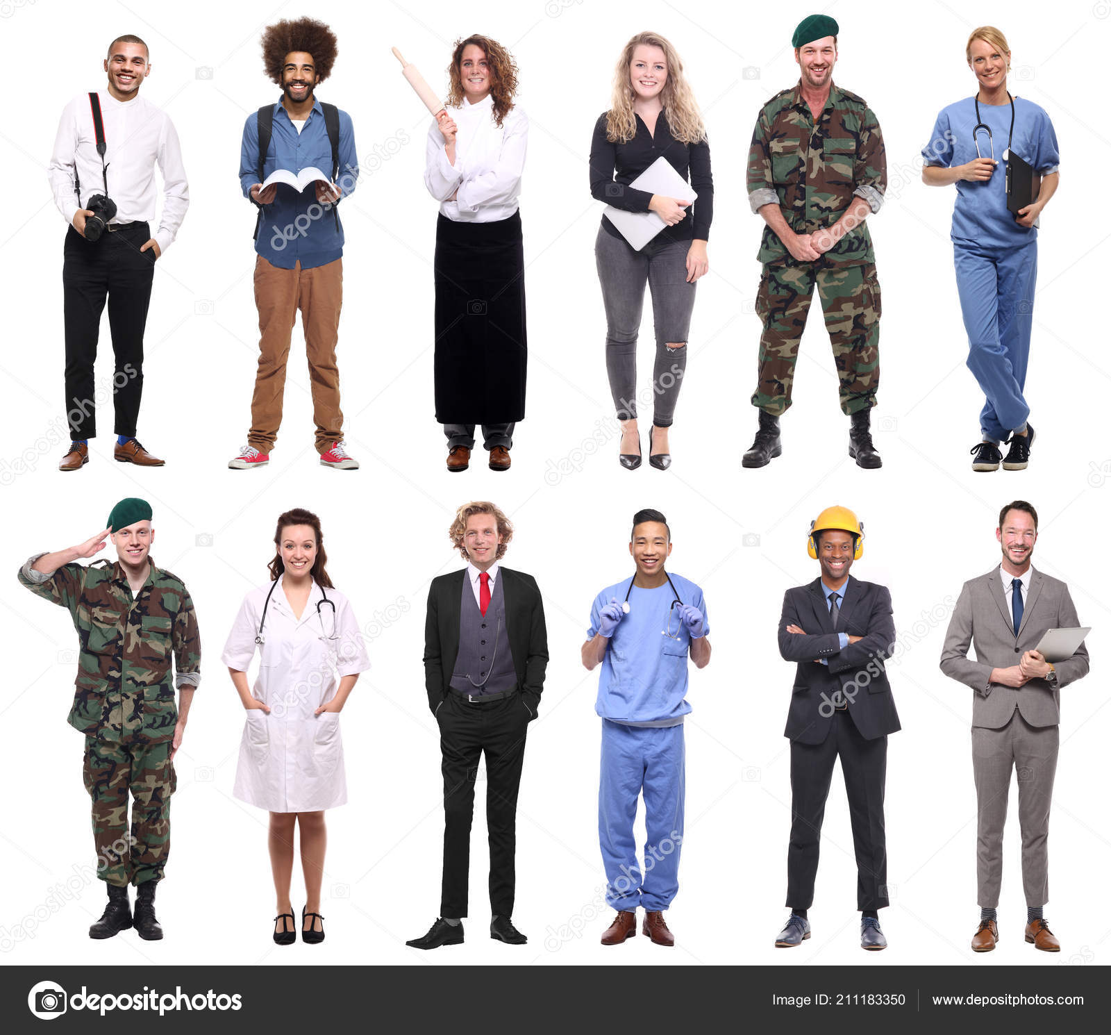 People Different Professions White Background Stock Photo by ©Djomas ...