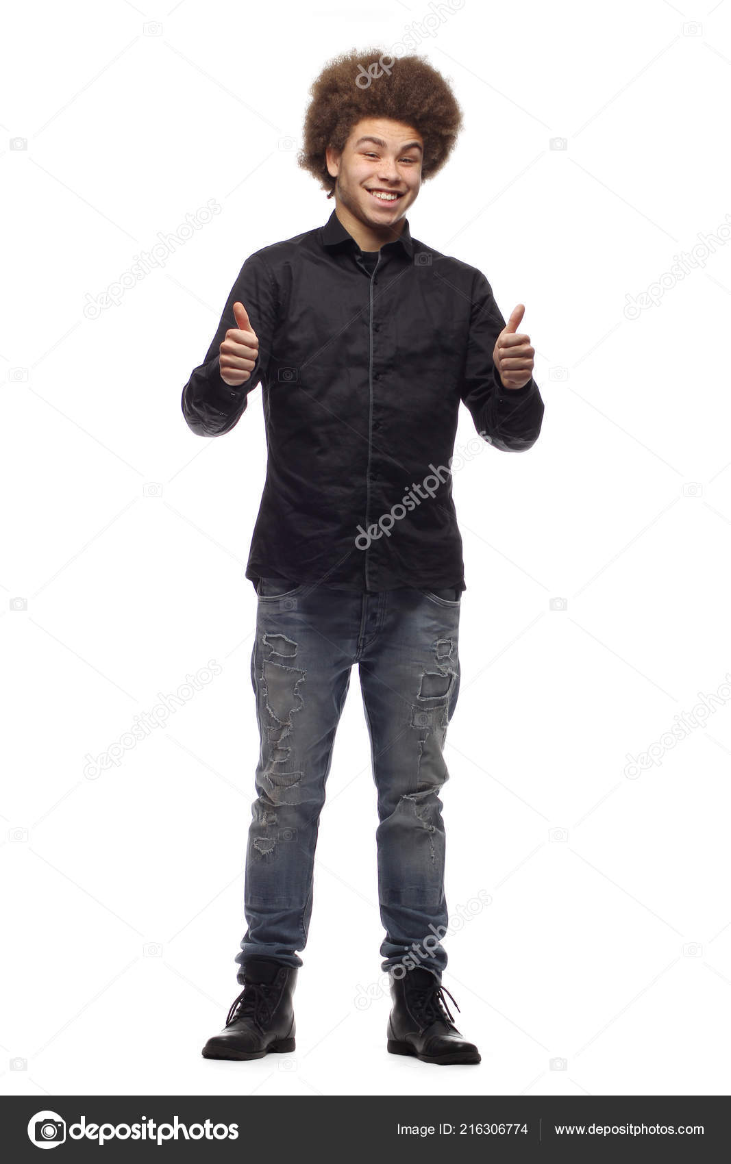 Black Man Showing Sign — Stock Photo © Djomas #216306774