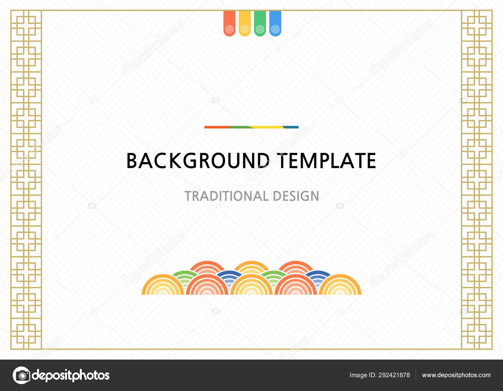 Korean Traditional Background Template Design Stock Vector Image by ...