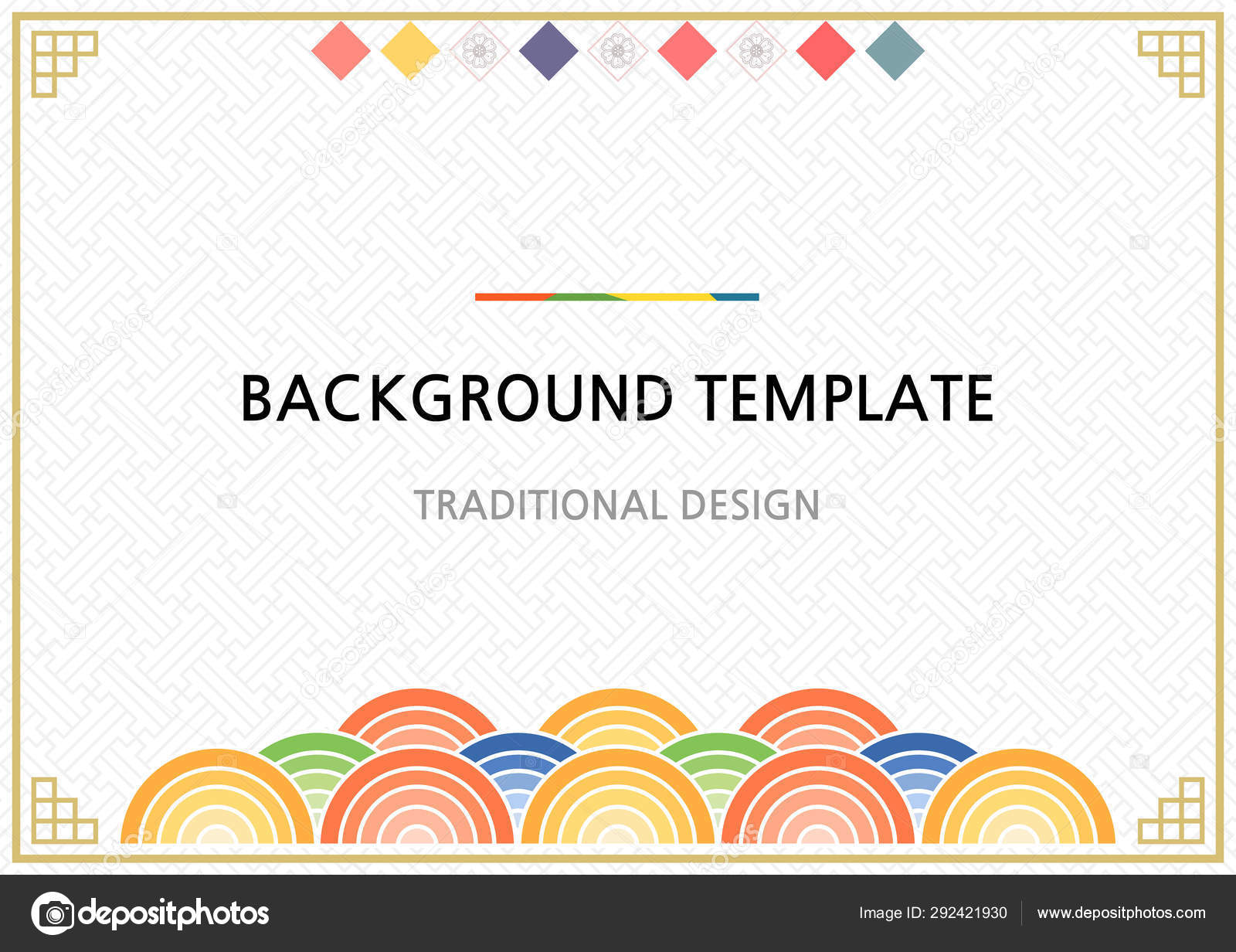 Korean Traditional Background Template Design Stock Vector Image by ...