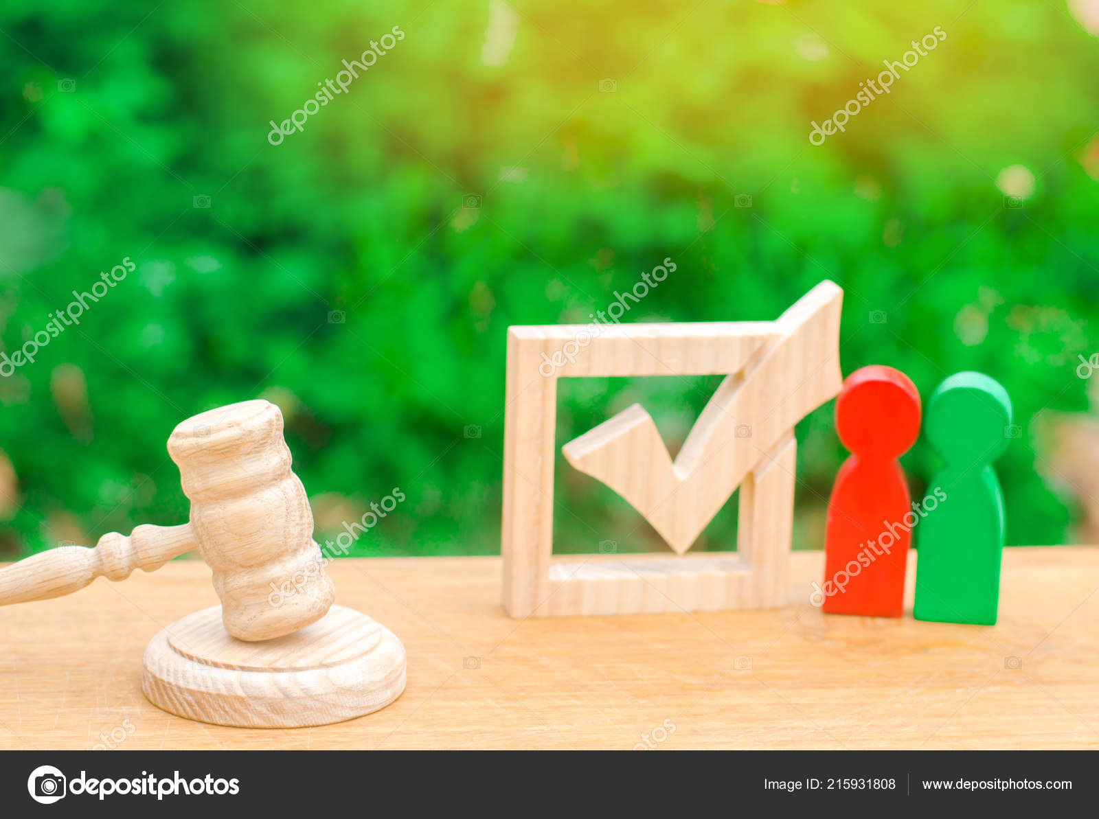 Two Opponents Standing Judge's Checkbox Hammer Process Court Case ...