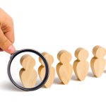 Choosing the talent person for hiring in magnifying glass Stock Photo ...