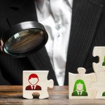 Choosing the talent person for hiring in magnifying glass Stock Photo ...