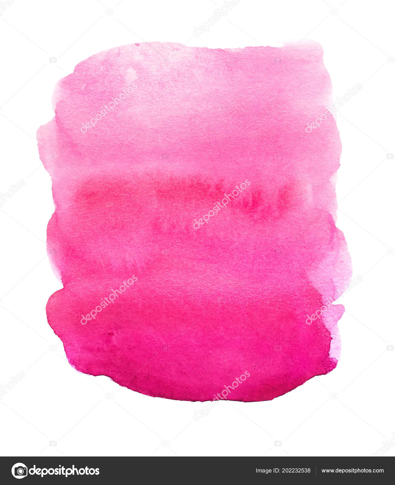 Abstract Hand Drawn Watercolor Pink Red Brush Stroke Isolated White ...