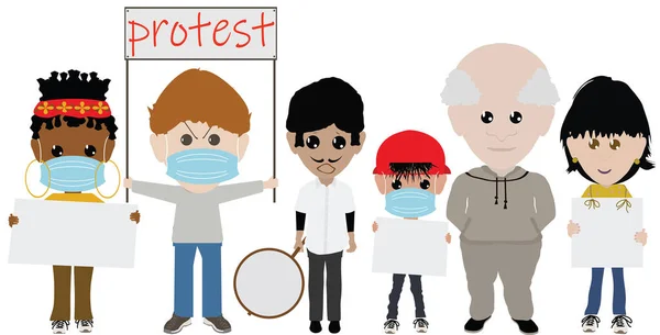 Kids Protest Cartoon