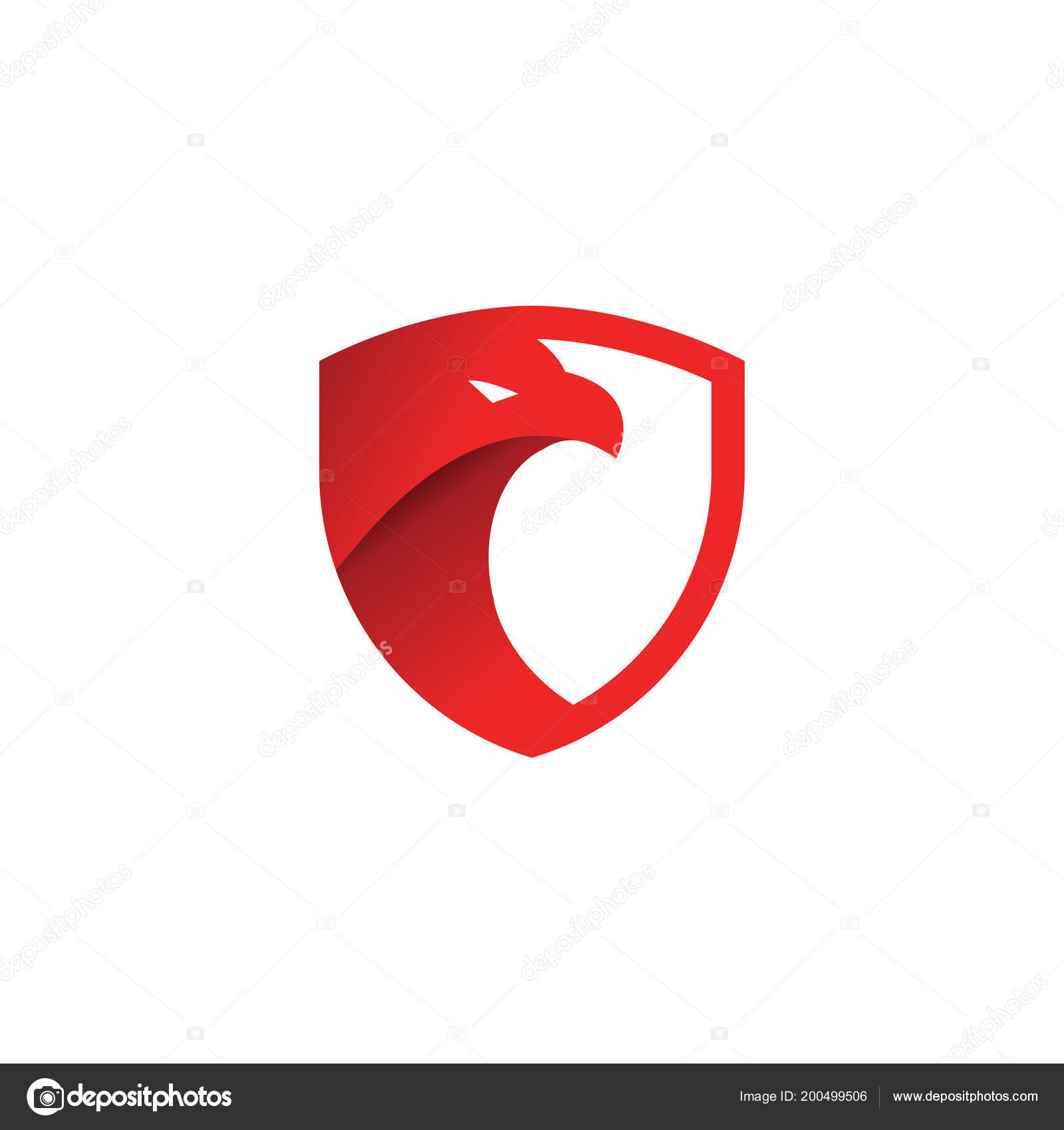 Security Shield Red Eagle Logo Design Template Vector Stock Vector by ...