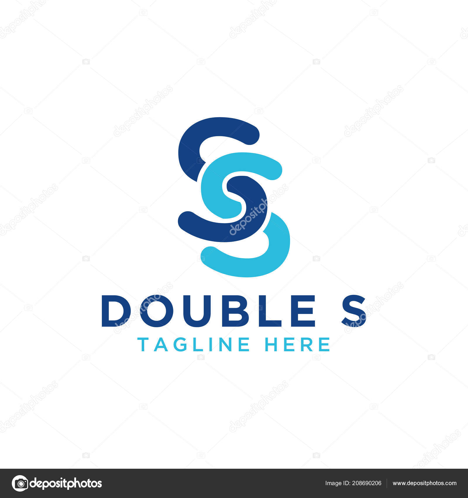 Illustration Iitial Letter Double Logo Design Template — Stock Vector ...