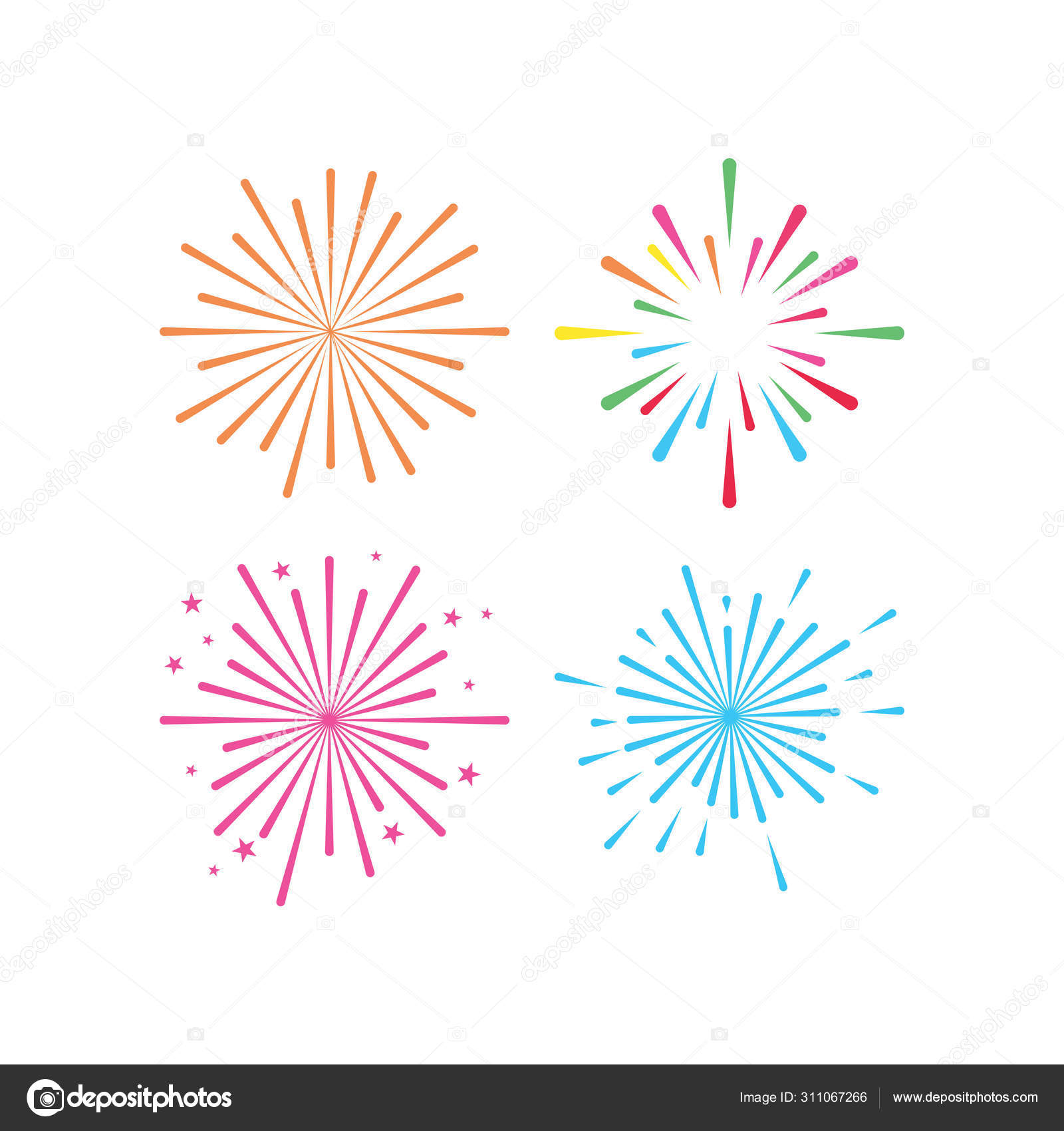 Fireworks graphic design template vector isolated illustration Stock ...
