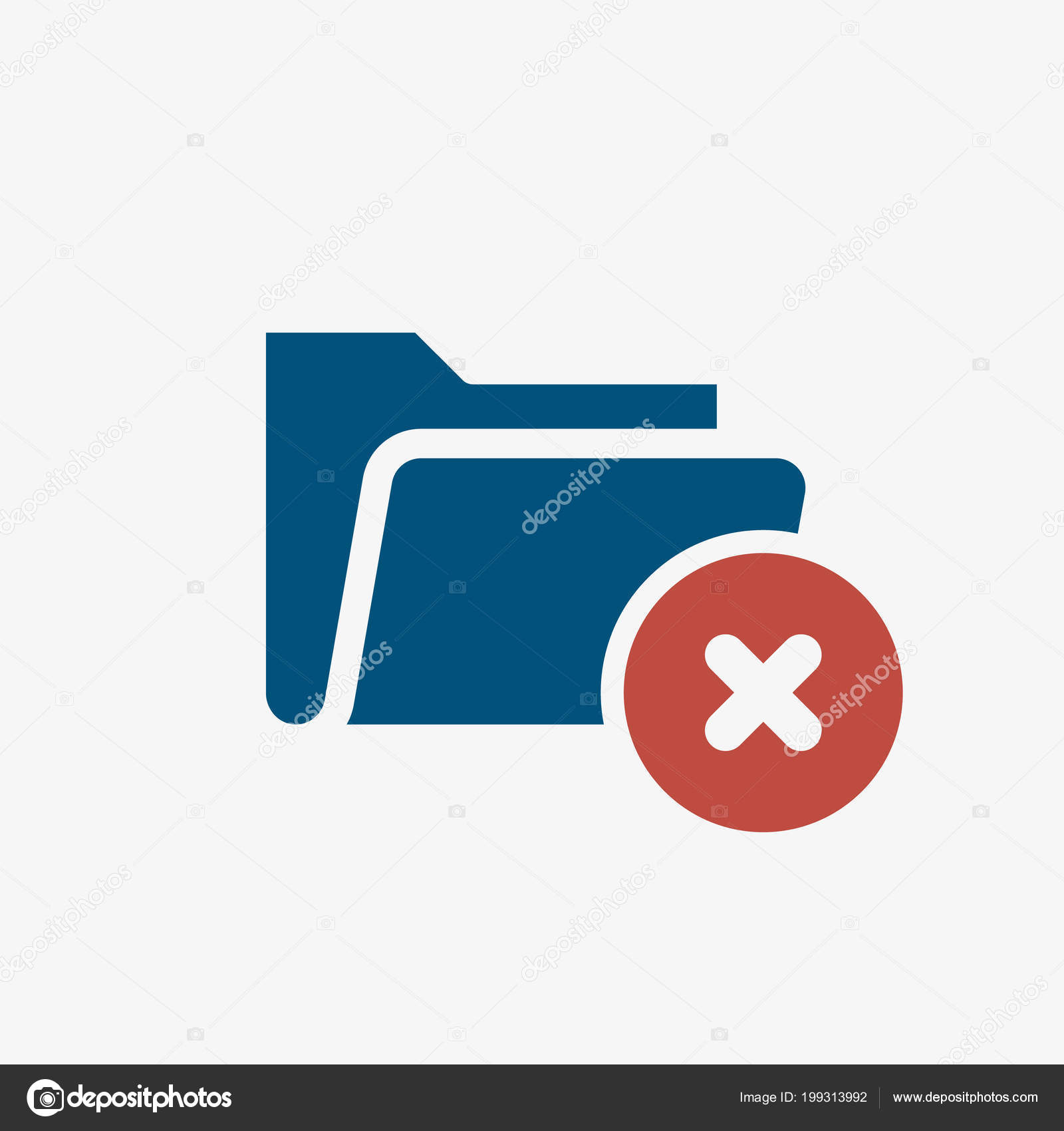 Ikonu složky, obchodní ikonu s zrušit znamení. Ikona složky a close ...