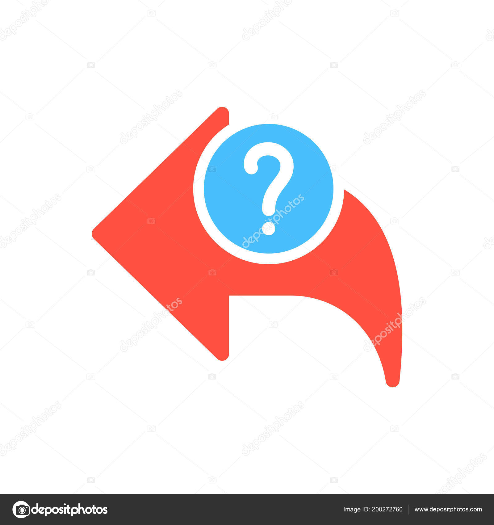 Back icon, arrows icon with question mark. Back icon and help, how to ...