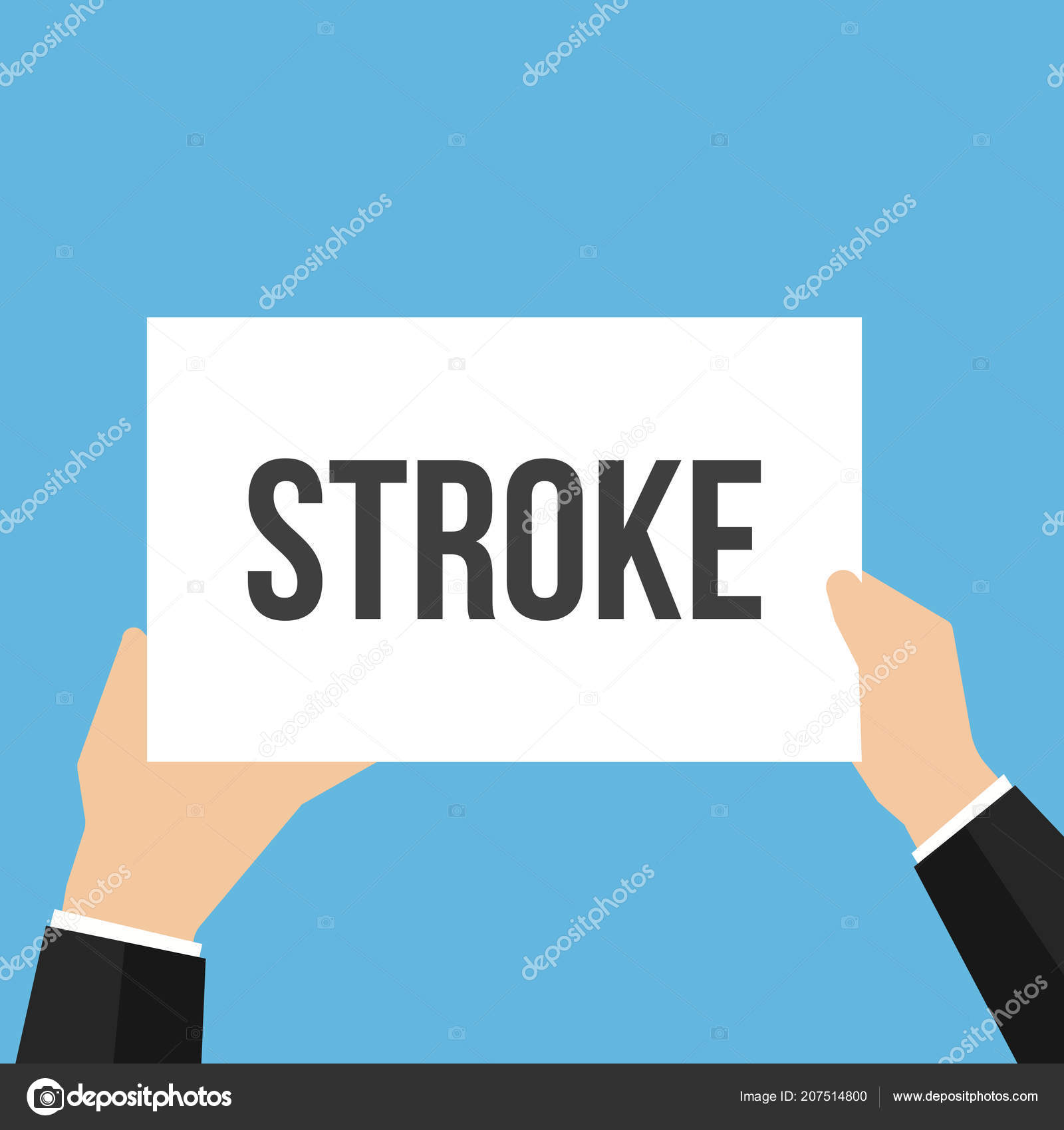 Man showing paper STROKE text Stock Vector Image by ©AZVector #207514800