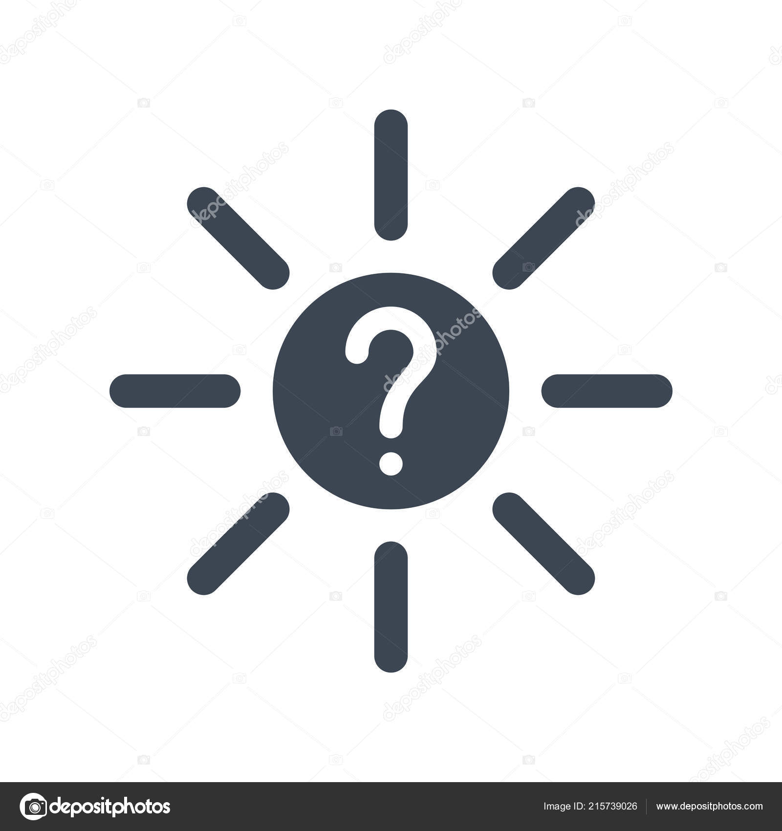Sun icon, brightness, electric, light concept icon with question mark ...