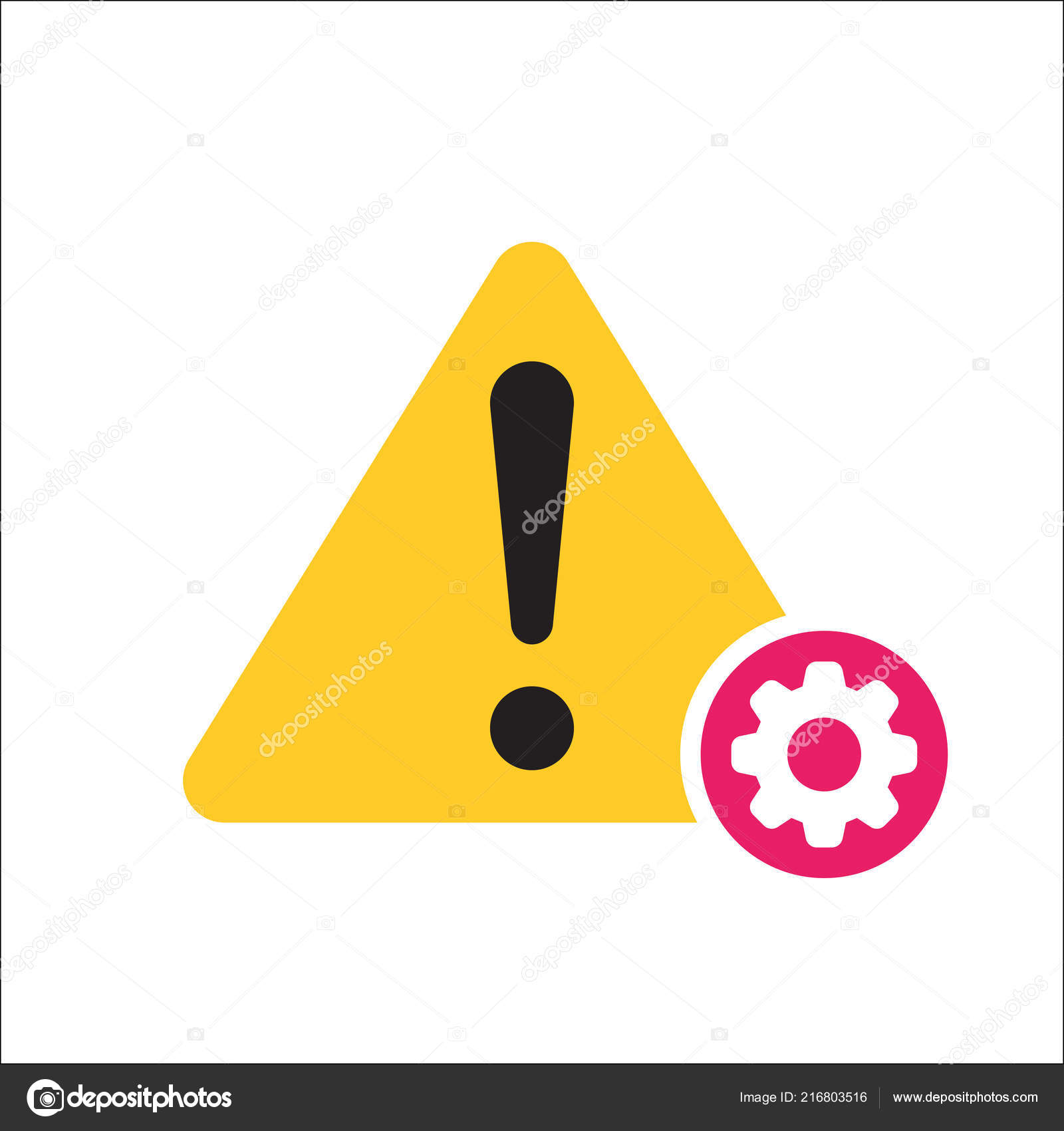 Warning triangle icon, Error, alert, problem, failure icon with ...