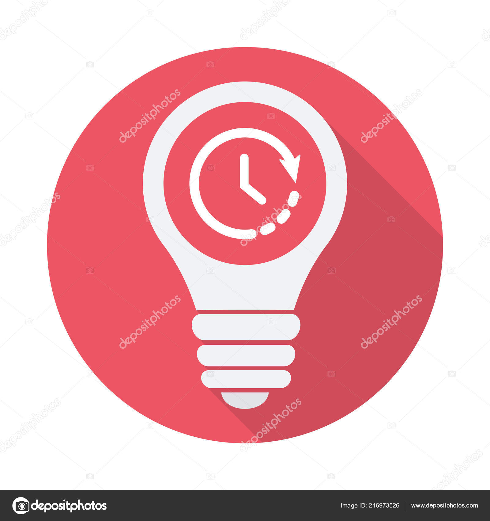 Light Bulb icon, Idea, solution, thinking icon with time sign. Light ...