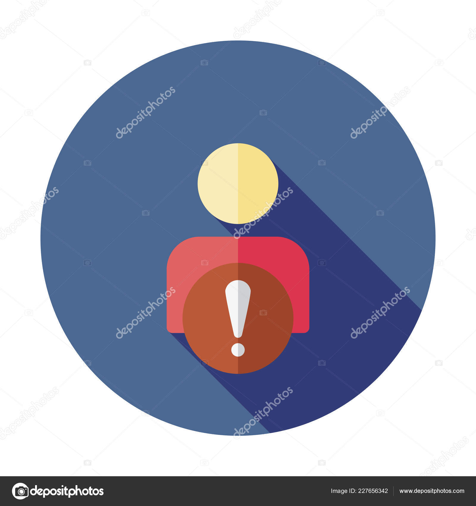 Person with warning sign icon. Patient Problem vector. Error icon ...